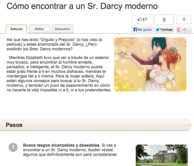 «Cómo encontrar a un Sr. Darcy moderno», de Wikihow – Hablando de Jane ...